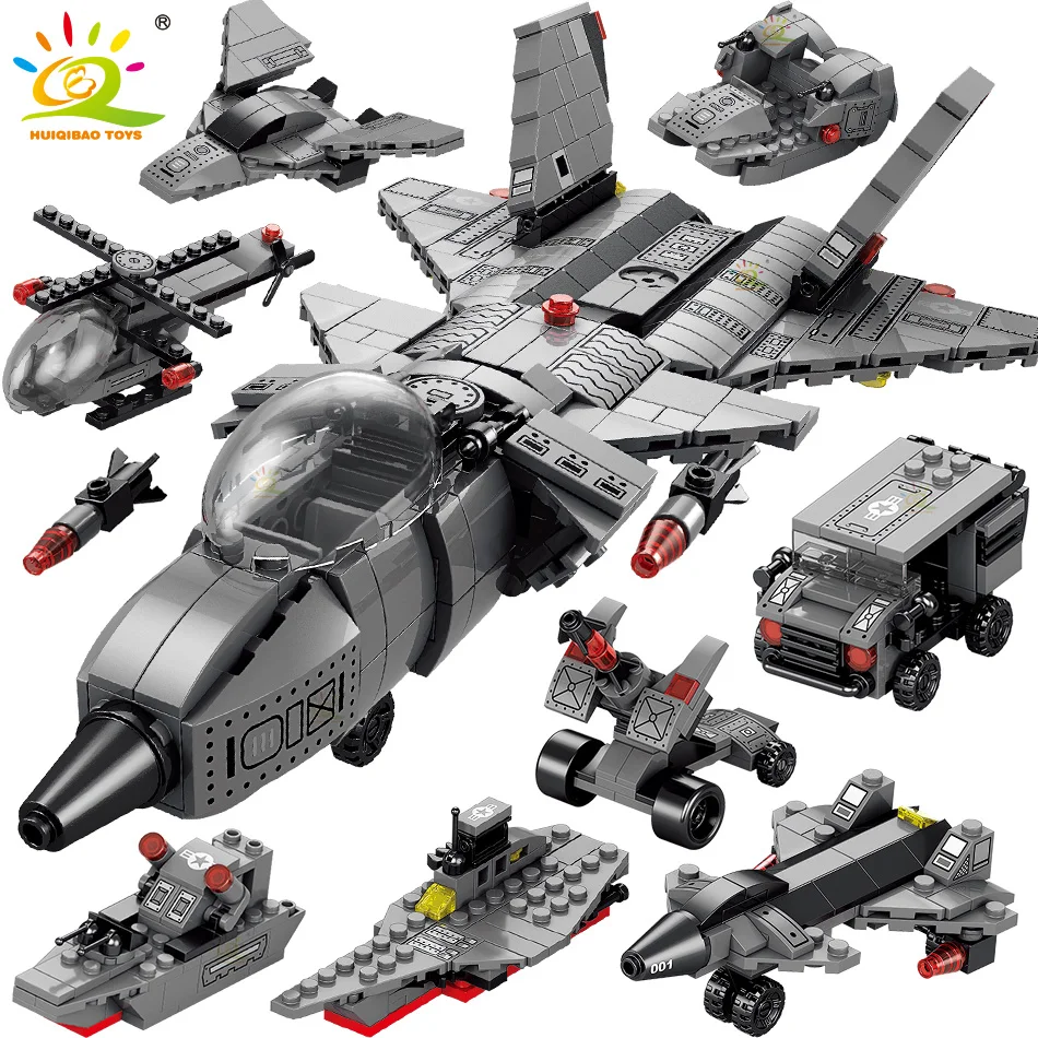 HUIQIBAO-Military-510PCS-Attack-J-20-Fighter-Building-Blocks-Army-City ...