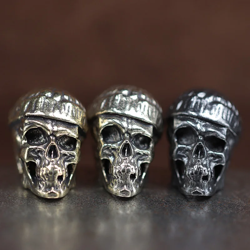 Hatted Skull Head Brass Knife Beads EDC DIY Paracord Woven Bracelets ...