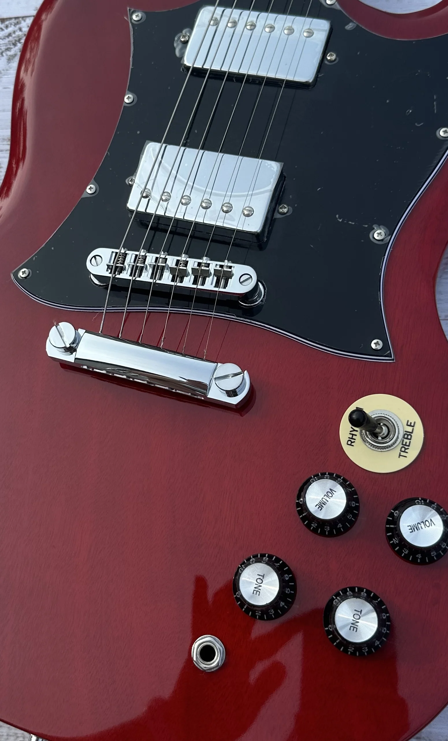 SG-electric-guitar-lightning-inlaid-fingerboard-Milky-white-sMilk-white ...