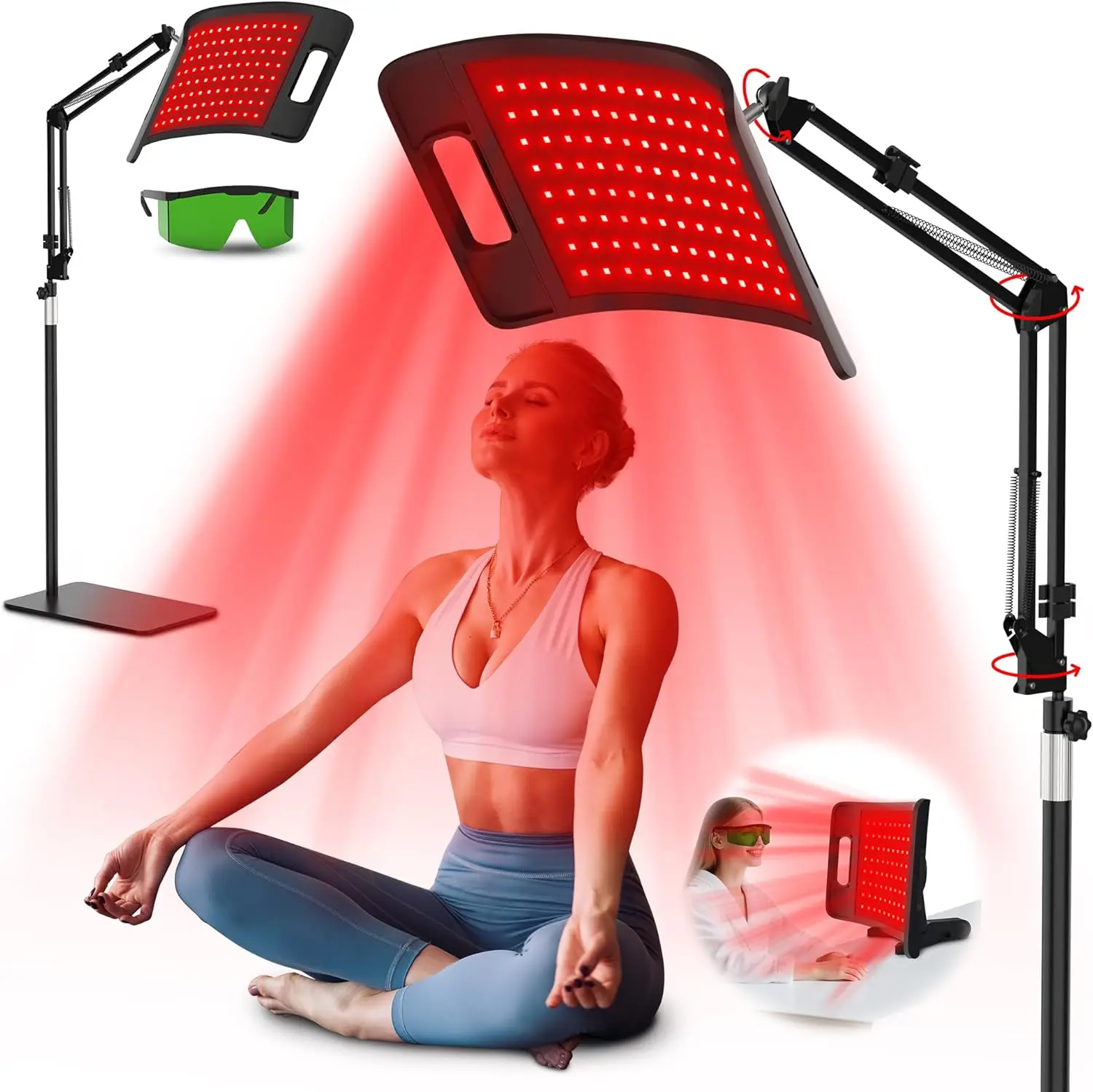 Red Light Therapy Lamp,660&850nm Deep Near Infrared Light Device with ...