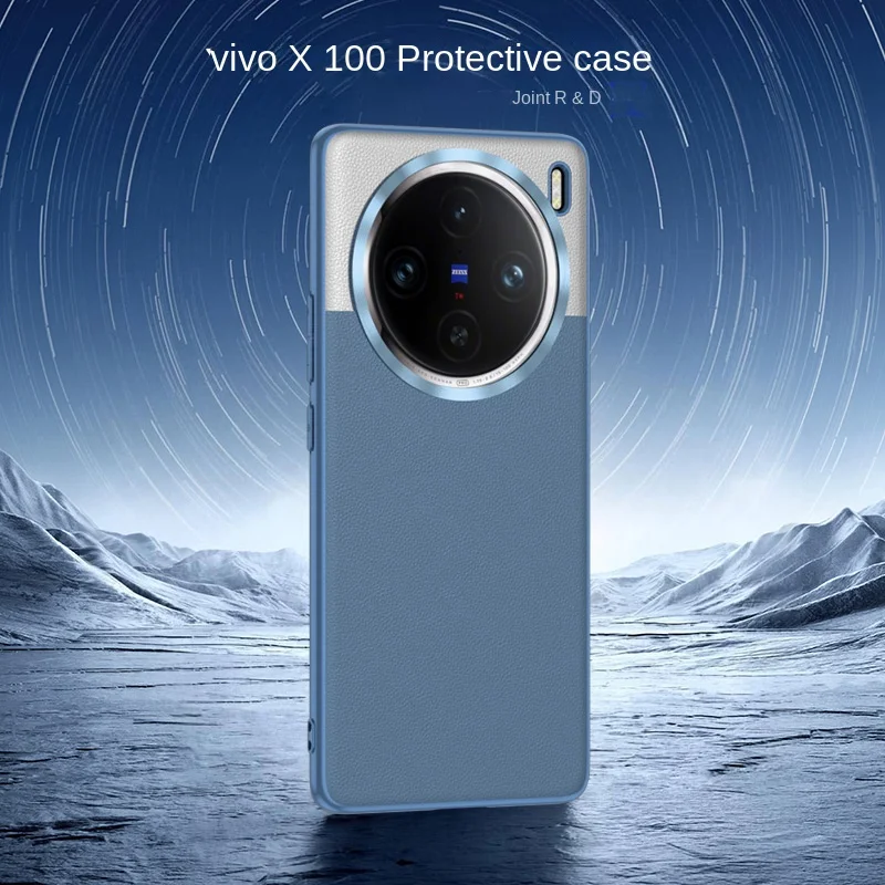 For-VIVO-X100-Pro-Case-Luxury-PU-Leather-Plating-Skin-Lens-Protective ...