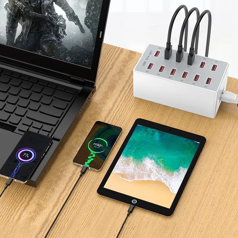 12-Ports-USB-Charging-Station-Wall-Charger-Power-Hub-Strip-Smart-Plug ...