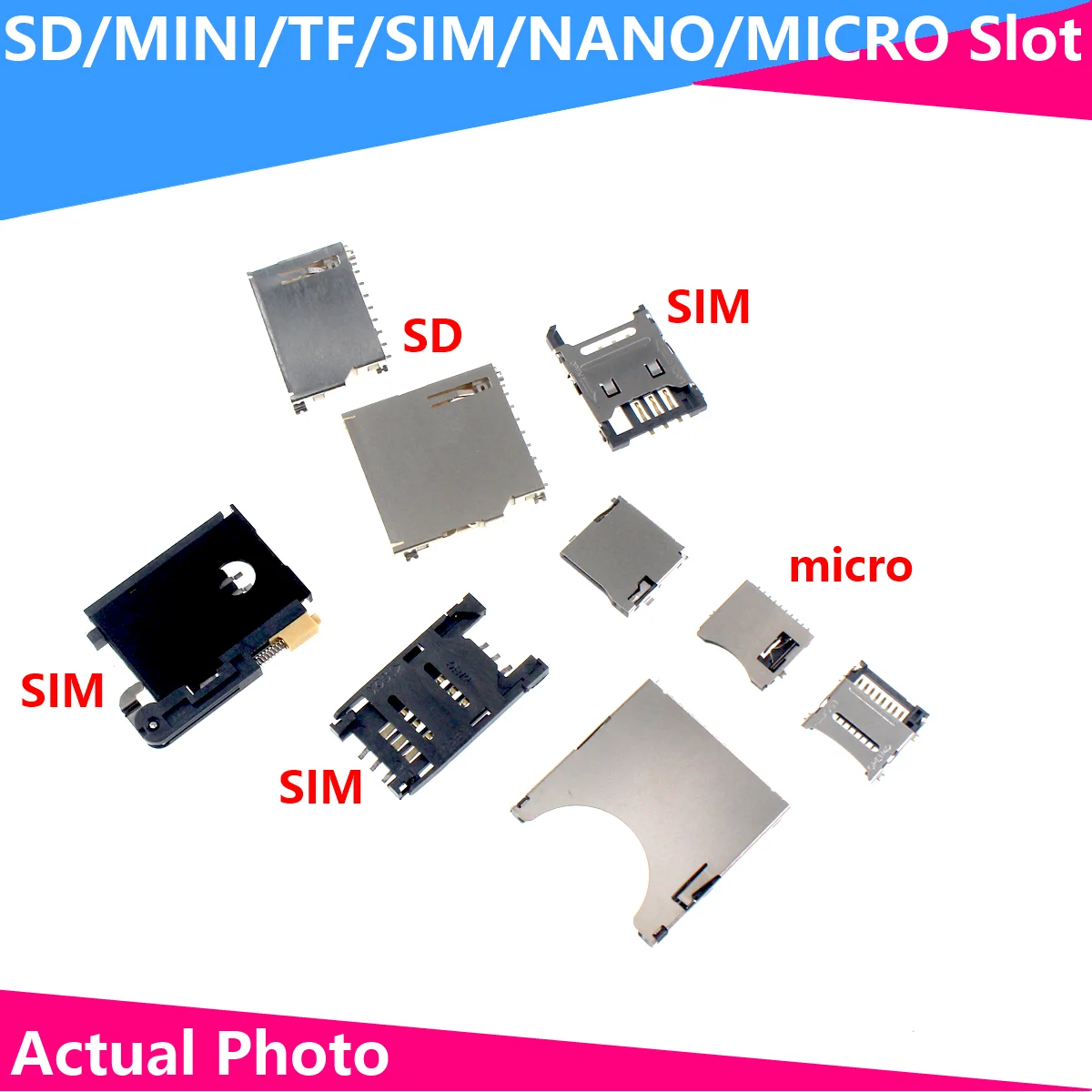 Ranura-para-tarjeta-SD-Mini-TF-SIM-Nano-Micro-5-piezas-tama-o-de-cuerpo ...