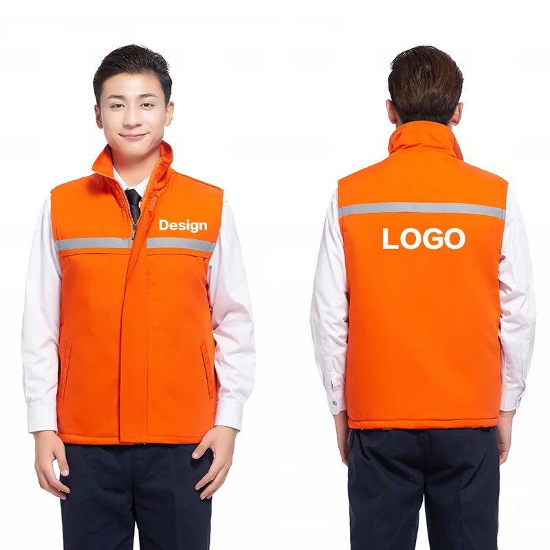 Autumn-And-Winter-Plus-Cotton-Warm-Reflective-Strip-Vest-Factory ...