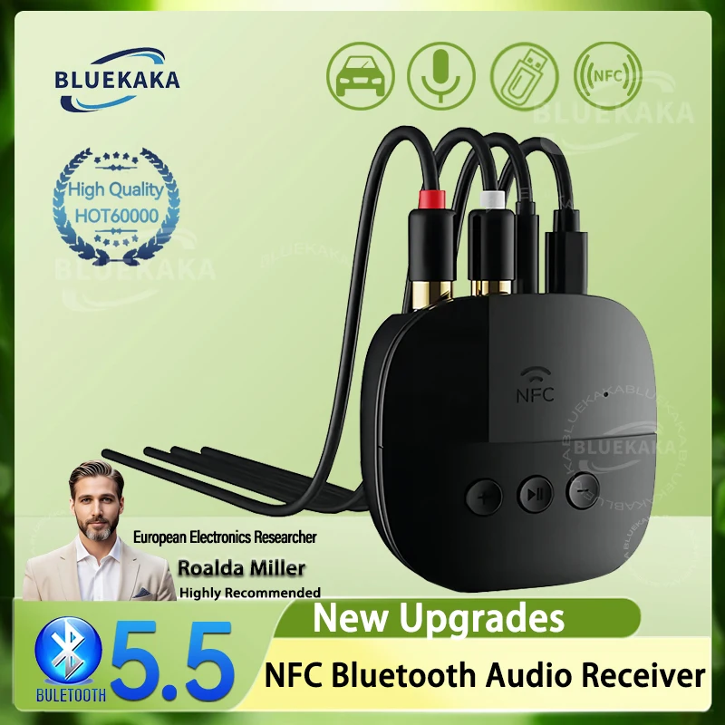 NFC Bluetooth 5.5 Audio Receiver 3.5mm AUX RCA USB U-Disk Stereo Music ...