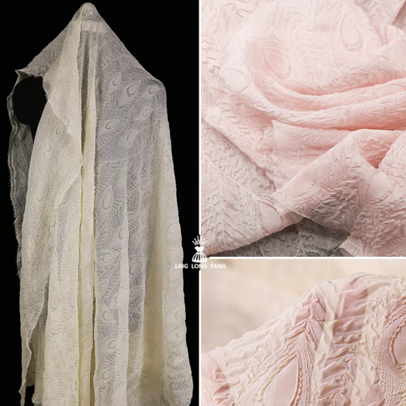 Chiffon-Fabric-Lightweight-Soft-Pleated-Texture-Wrinkled-Summer-for ...