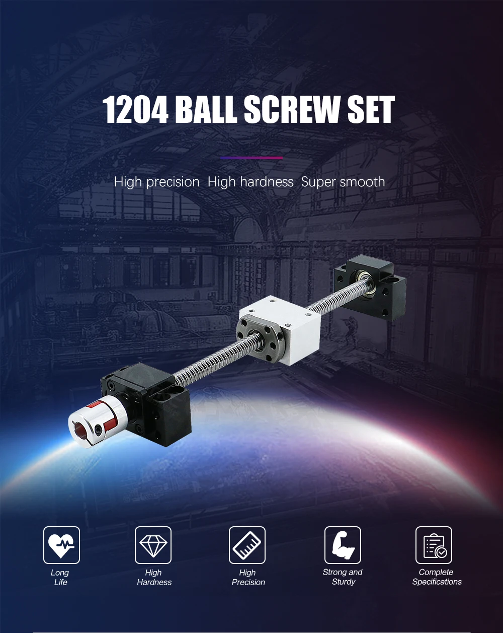 Eu Shipped Sfu1204 Rm1204 Ballscrew With End Machined Via Bk10 Bf10 C7 ...