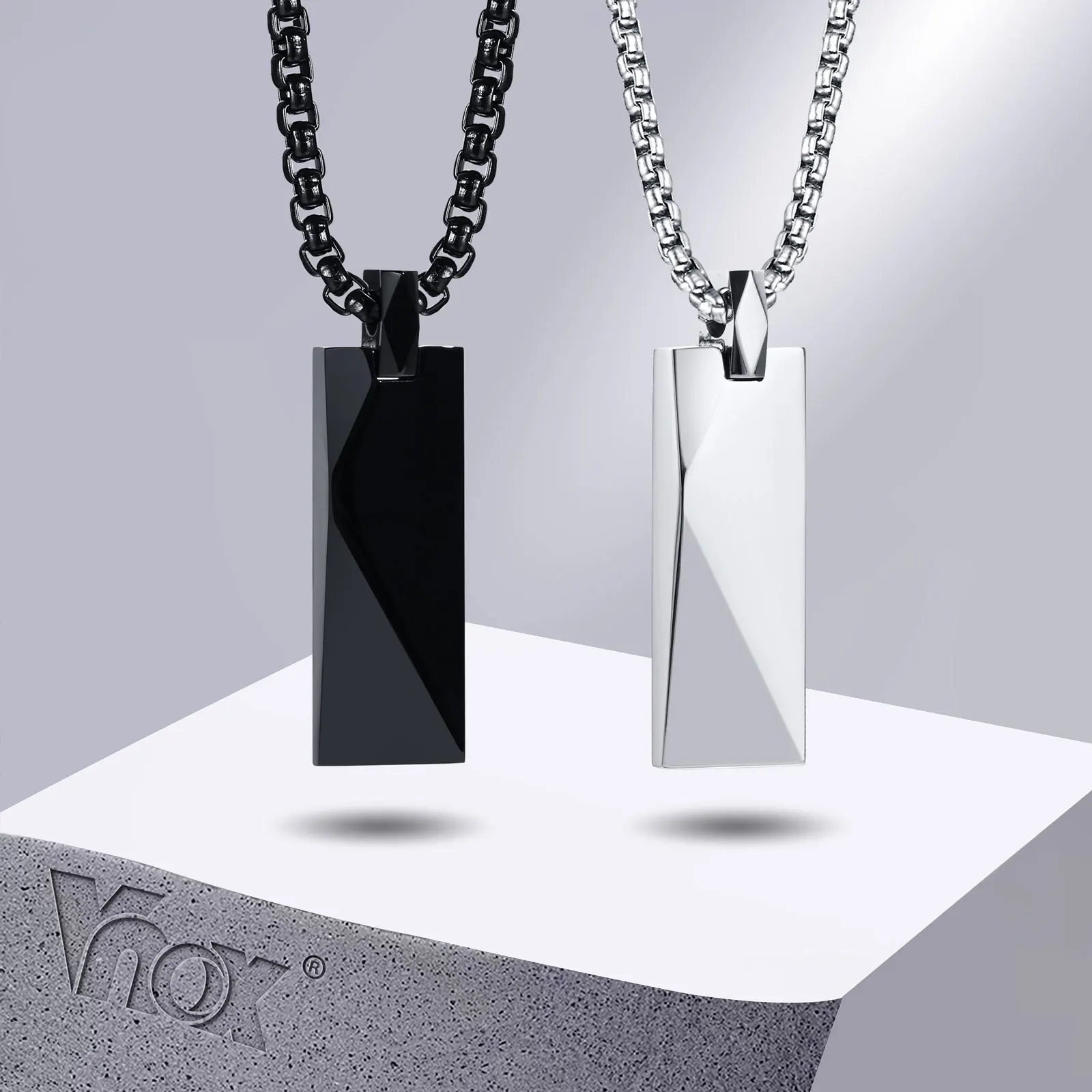 Collana-con-ciondolo-rettangolare-geometrico-elegante-da-uomo-Vnox ...