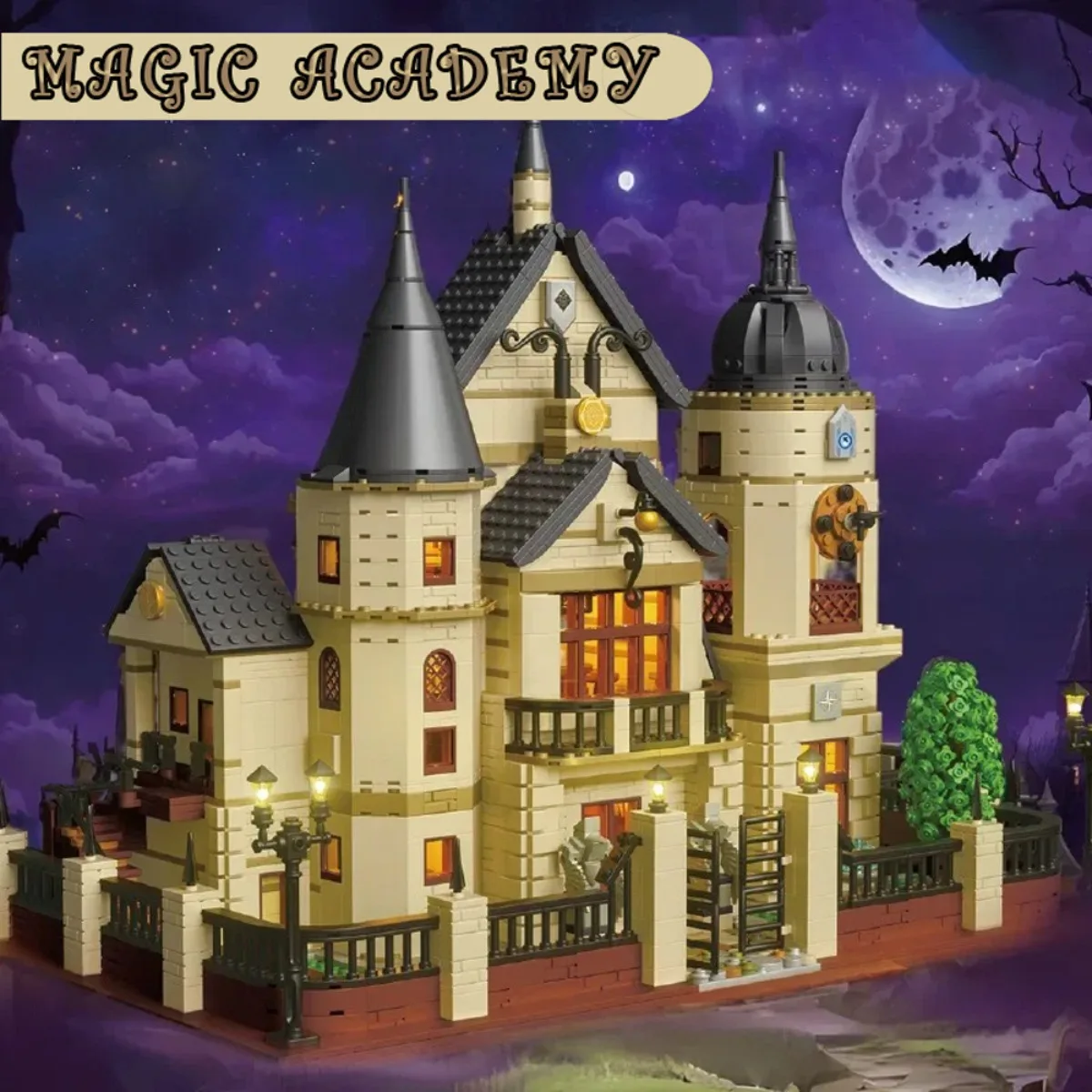 MINI-Bricks-Magic-Academy-Castle-Model-Building-Blocks-Street-View-City ...