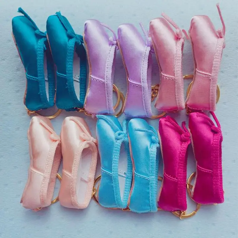 Handmade-Mini-Satin-Pointe-Shoes-Keyring-Ballet-Shoe-Keychain-Ballet ...