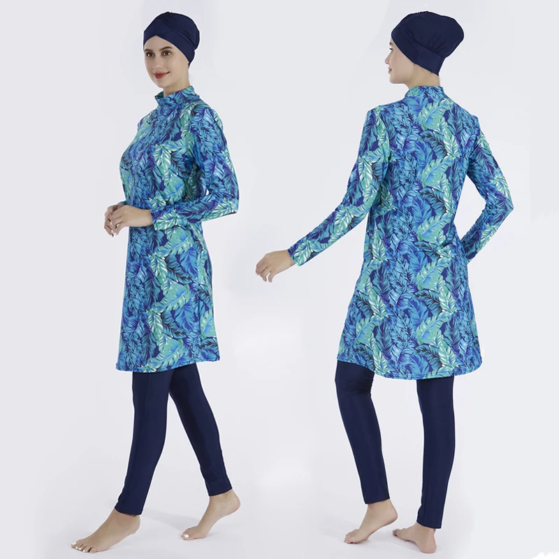 3PCS-Set-Floral-Muslim-Swimming-Suit-for-Women-Swimwear-Abayas-Hijab ...