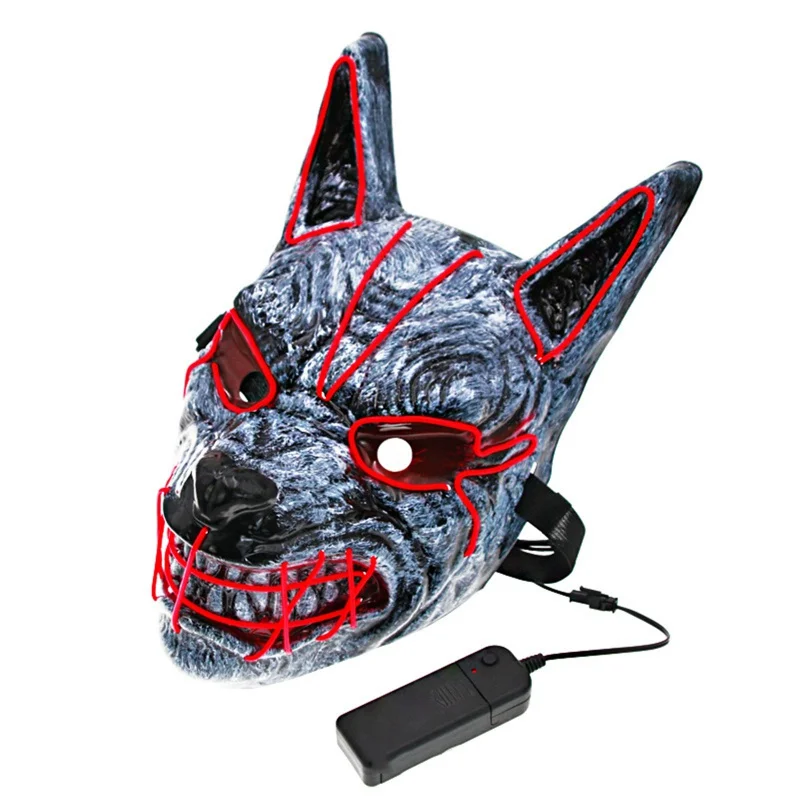Glowing-Cosplay-Party-Mask-Halloween-Wolf-Head-Mask-Neon-Scary-Monsters ...