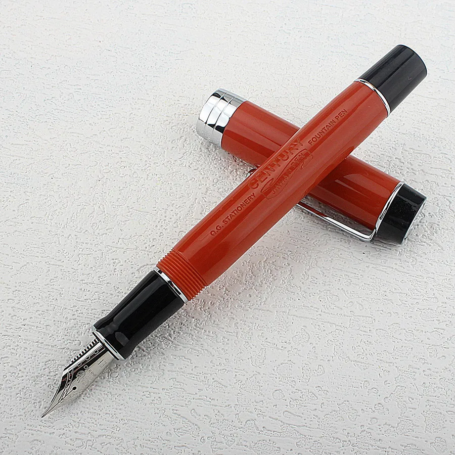 Jinhao 100 Centennial Resin Fountain Pen Red with Jinhao Logo EF/F/M ...