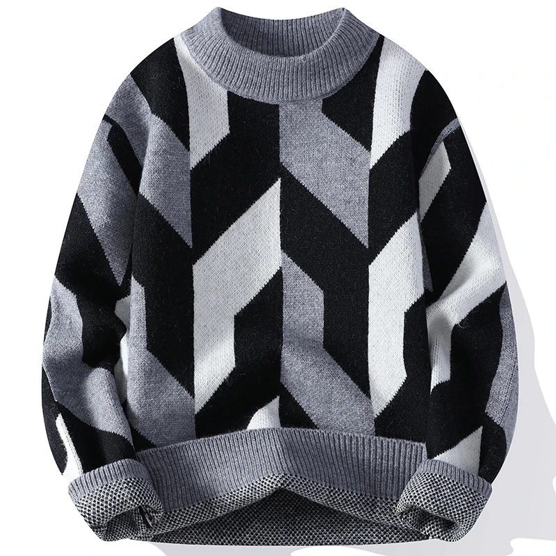 Suéter de cuello alto con rombos para hombre, moda Otoño Invierno 2023 ...