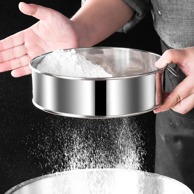 Ultra Fine 60 Mesh Stainless Steel Flour Sieve Round Sugar Cocoa Powder ...