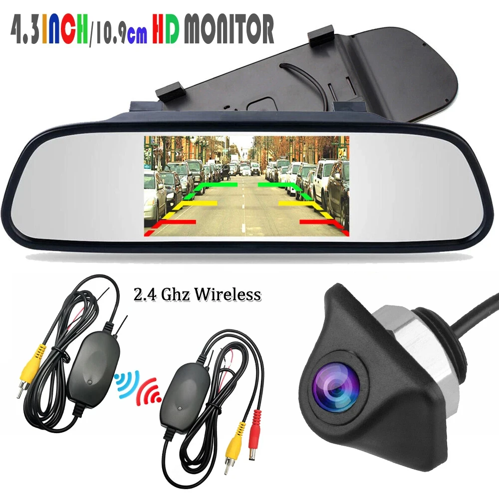 Bileeko-Wireless-Car-Rearview-Camera-With-Mirror-Monitor-For-Vehicle ...
