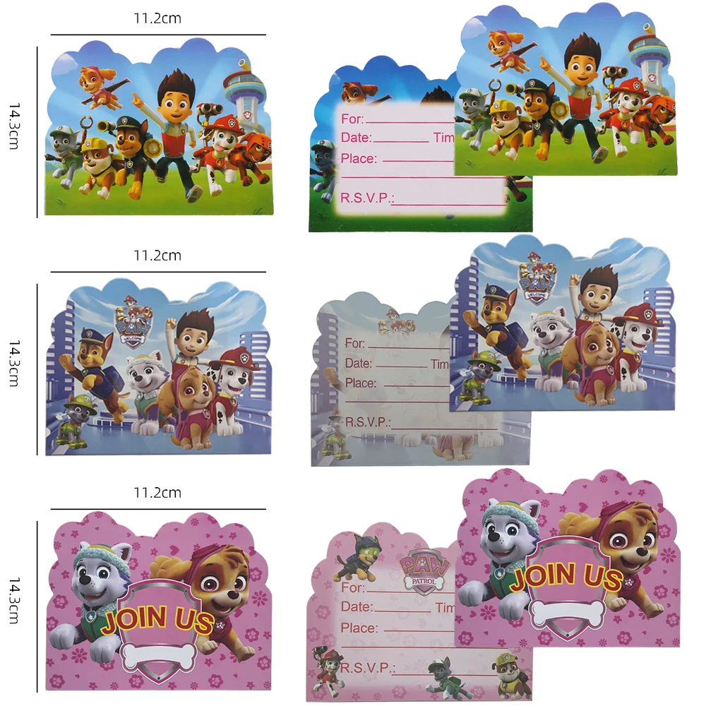 Printable Paw Patrol Boy Birthday Cards Tomicy 12pcs Birthday