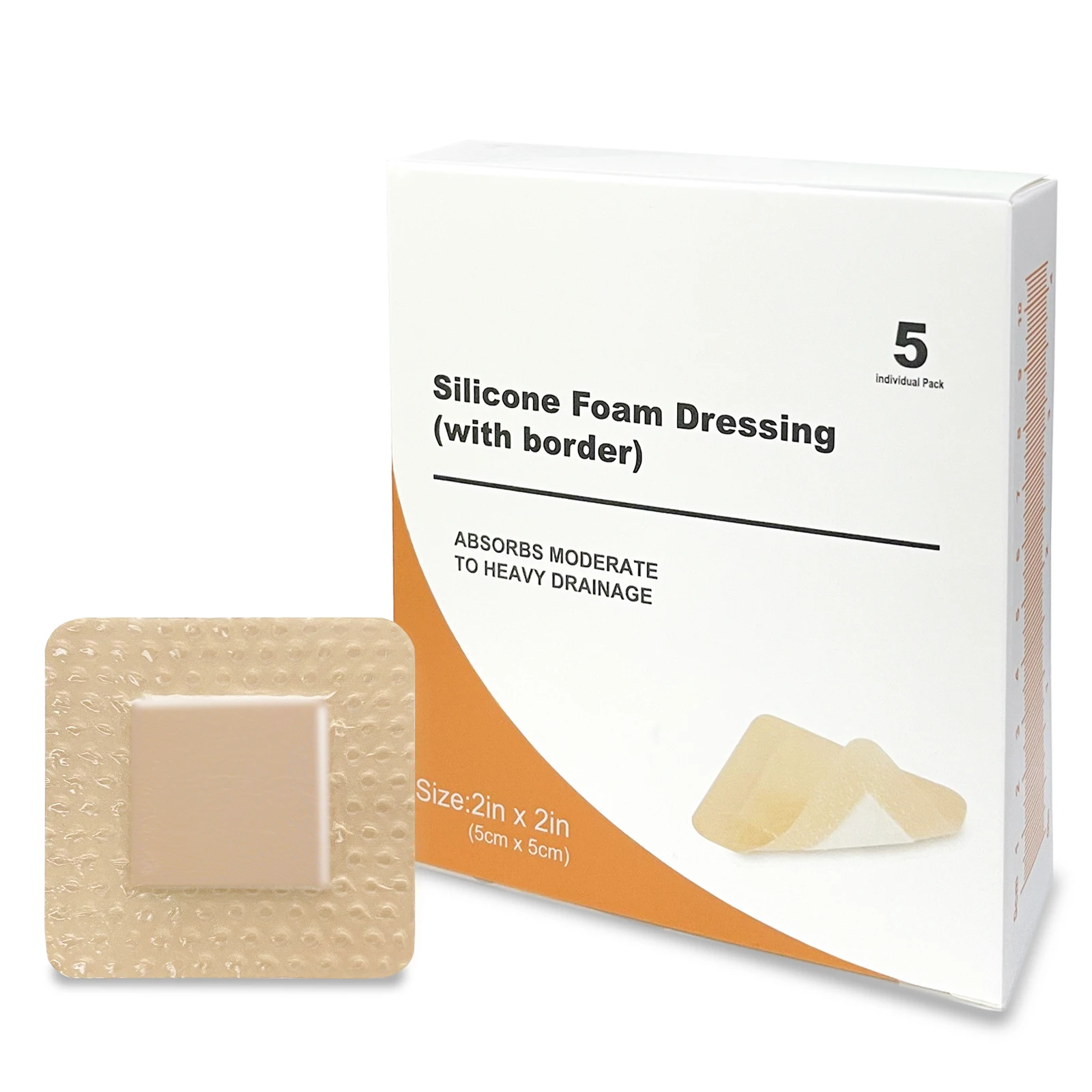 5pcs-2-x2-Silicone-Foam-Dressing-Waterproof-and-High-Absorbency-Wound ...