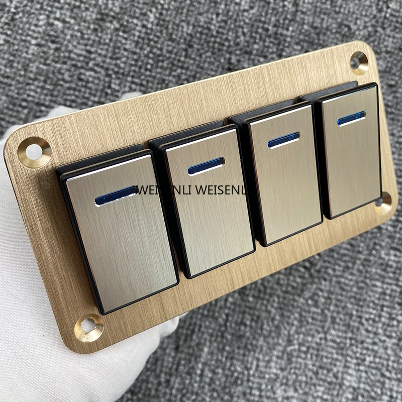 Gold-metal-2-8-Gang-Rocker-Switch-Panel-Waterproof-12V-24V-DC-Rocker ...