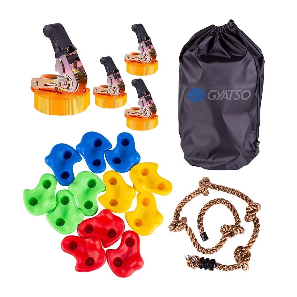 Outdoor-indoor-tree-climbers-ratchet-straps-and-wall-rock-climbing ...