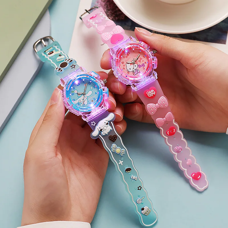 Kawaii-Sanrio-3D-Pattern-Watch-Kuromi-Luminous-Watch-Cinnamoroll-Melody ...