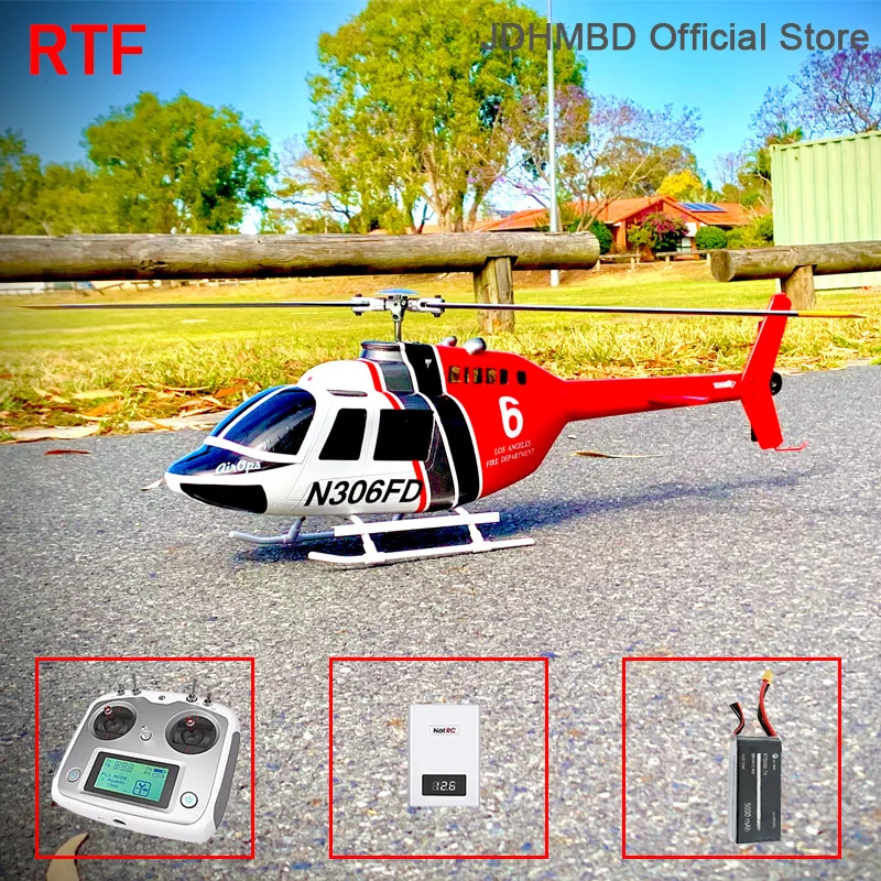 Flywing 6CH Brushless Scale GPS Helicopter Two Rotor Blade Bell 206 ...