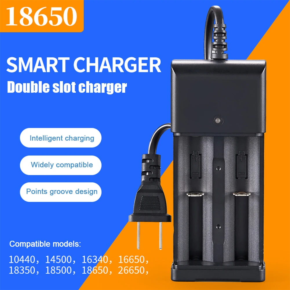 1/2 Slots Smart 18650 Battery Charger 3.7v Lithium Batteries Charging ...