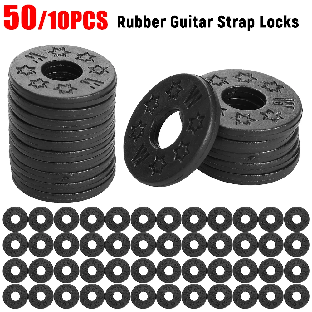 50-10PCS-Rubber-Guitar-Strap-Locks-Electric-Guitars-Bass-Musical-Locks ...