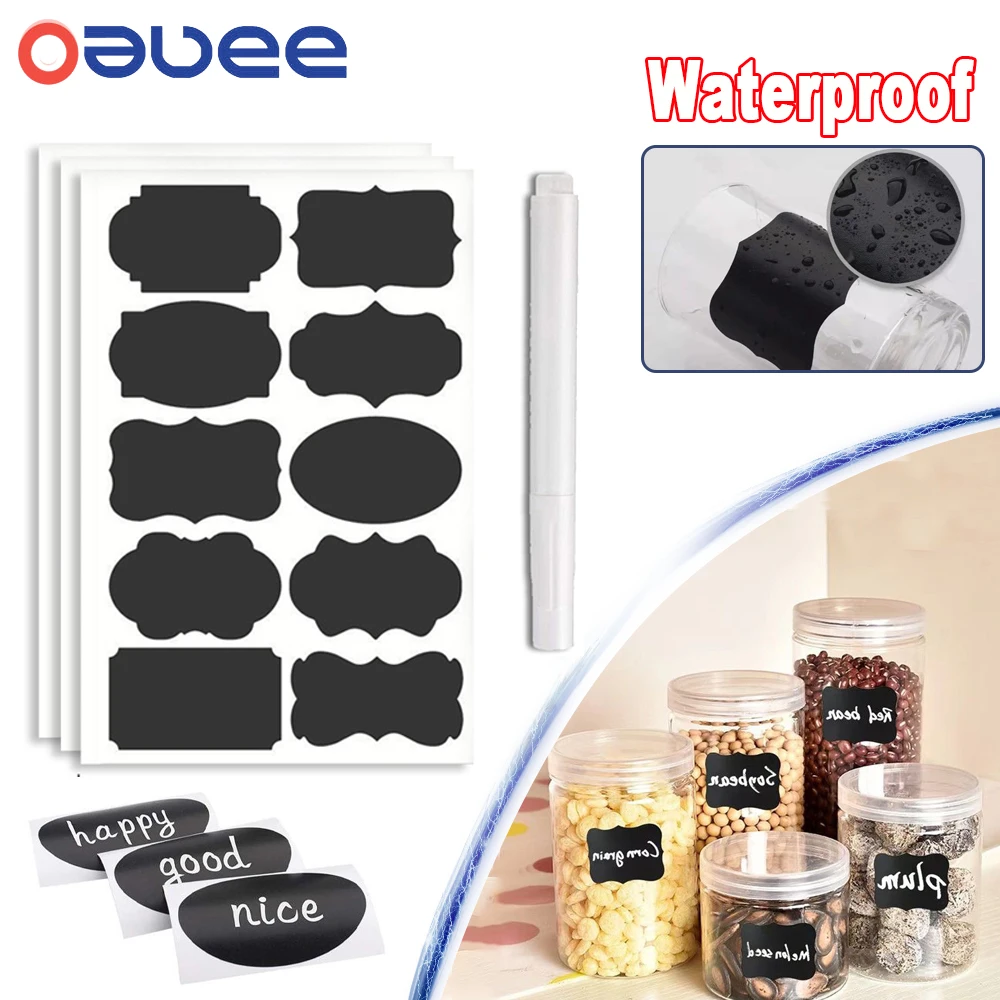 Kitchen Jars Stickers Adhesive Labels For Jars Spice Bottles Erasable ...