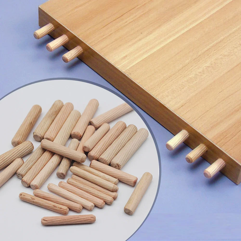 300pcs 6mm 10mm 10mm Wooden Dowel Cabinet Drawer Round Fluted Wood ...
