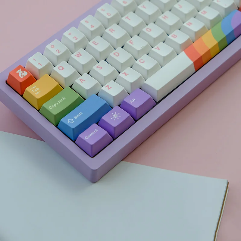 129-keys-Rainbow-Theme-Keycap-Cherry-Profile-DYE-SUB-Color-PBT-Keycap ...