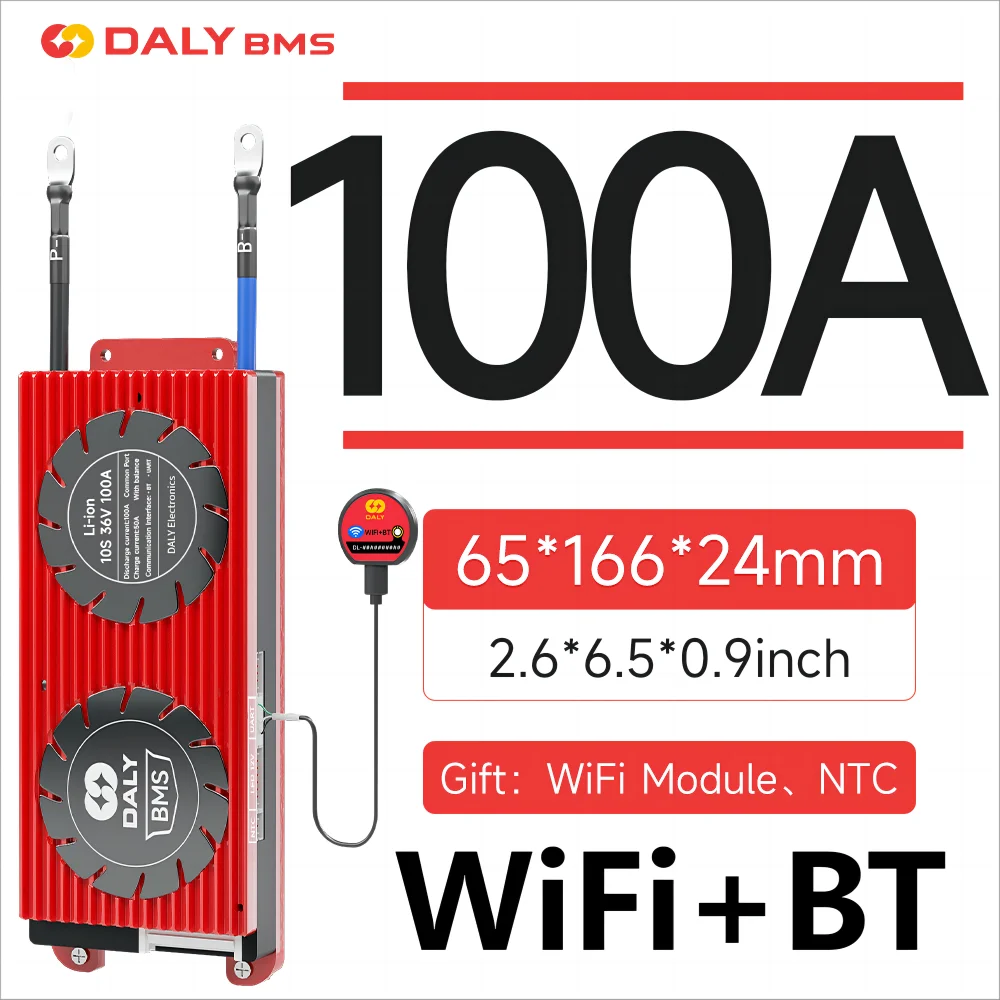 Daly BMS Newest 2024 WiFi 100A with Bluetooth and balancer for Lifepo4 battery 3.2V 4S 12V 8S ...