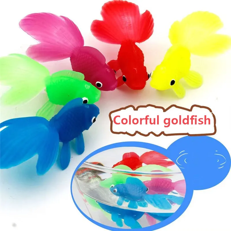 10Pcs-lot-Colorful-Simulation-Goldfish-Model-Soft-Rubber-Gold-Fish ...
