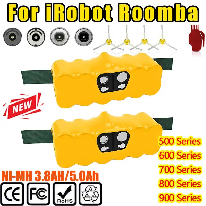 5000mah For iRobot Roomba500 Battery 14.4V For Vacuum Cleaner 500 600 ...
