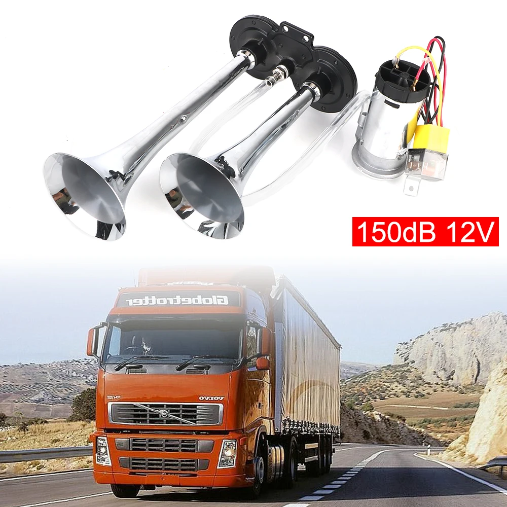Truck Electric Horn 150dB Loud Speaker With 12V 80A Relay Car Air Pump ...
