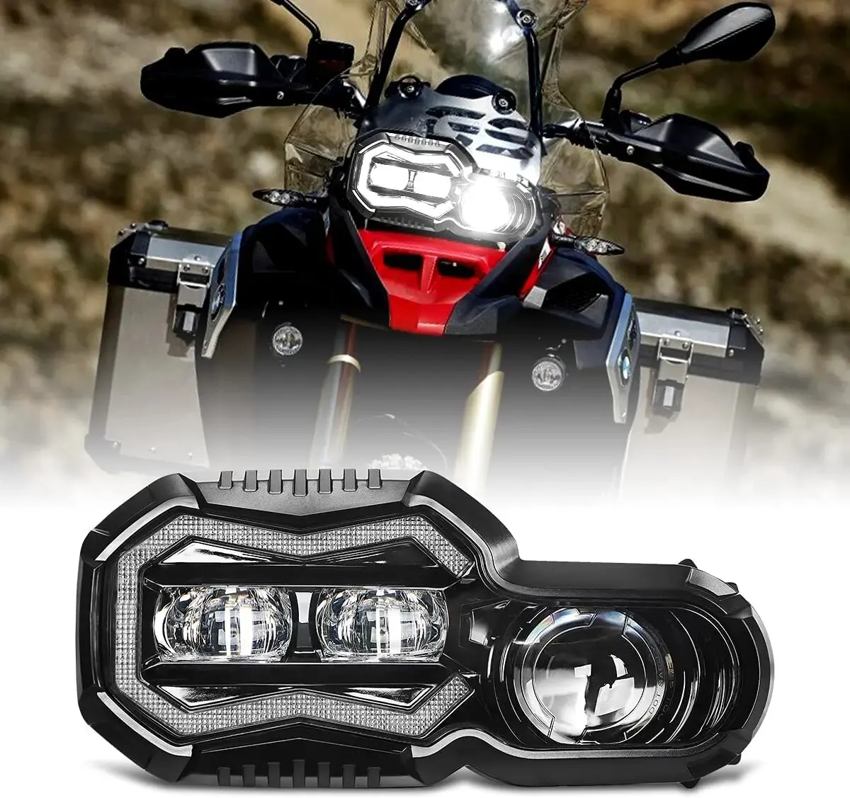Motorcycle-H4-LED-Headlight-Angel-Eye-For-BMW-F800GS-F-800-GS-F650GS ...