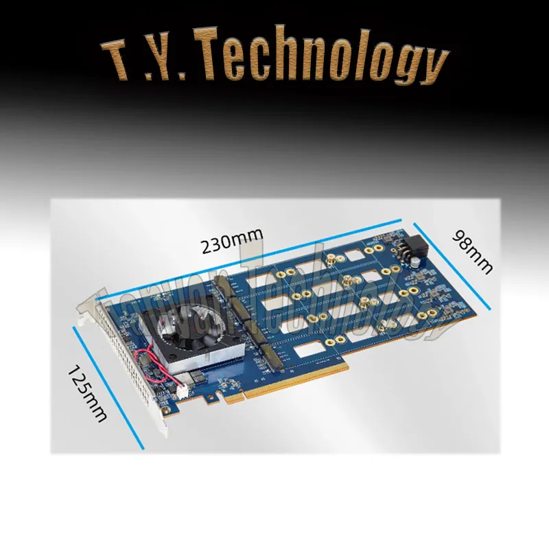 PCIe 4.0 X16 から 8 ポート M.2 アダプター、NVMe SSD に適しています、PEX88048 コントローラー搭載 ...