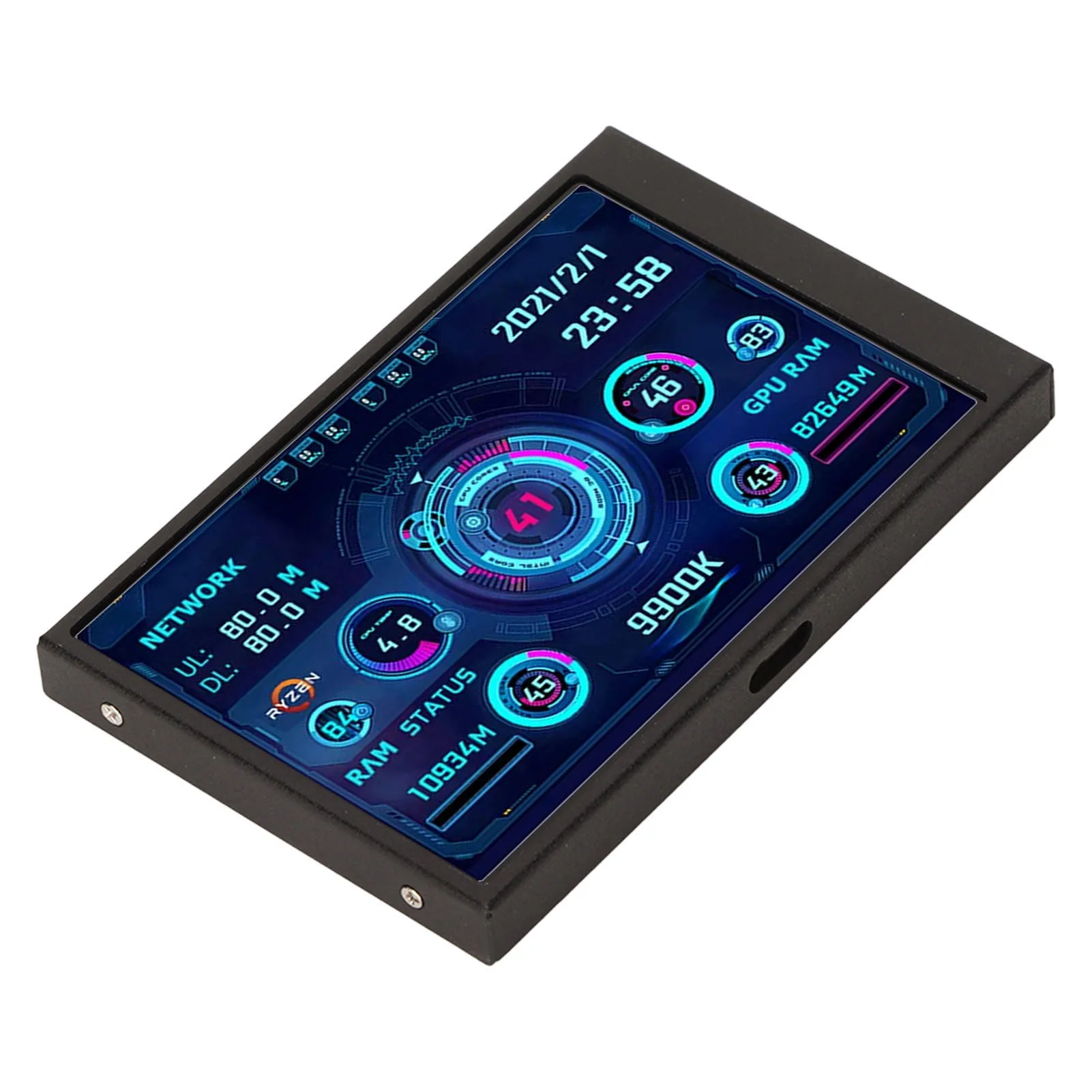 Monitor de datos de CPU de PC, pantalla de visualización de temperatura ...