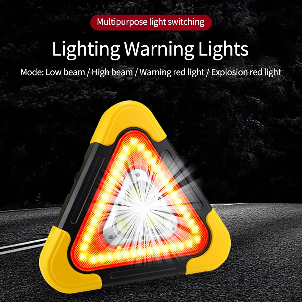 Tripod-Caution-Car-Emergency-Warning-Light-LED-Solar-Rechargeable ...