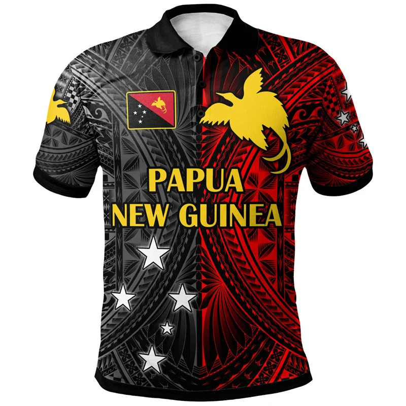 Fashion Polynesian Graphic Polo Shirt For Men 3d Print Papua New Guinea ...
