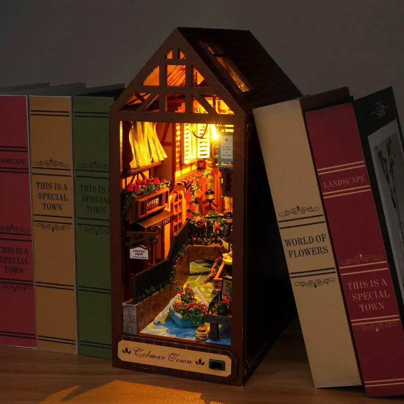 3D-Wooden-Puzzle-Bookend-DIY-Decorative-Book-Model-Kit-Bookends ...