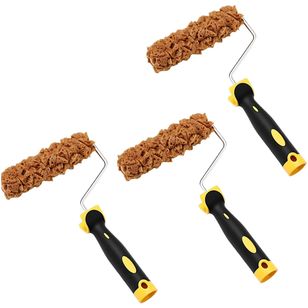 3 Piece Textured Sponge Paint Roller Brush Kit 6 Inch Rollers for Easy ...