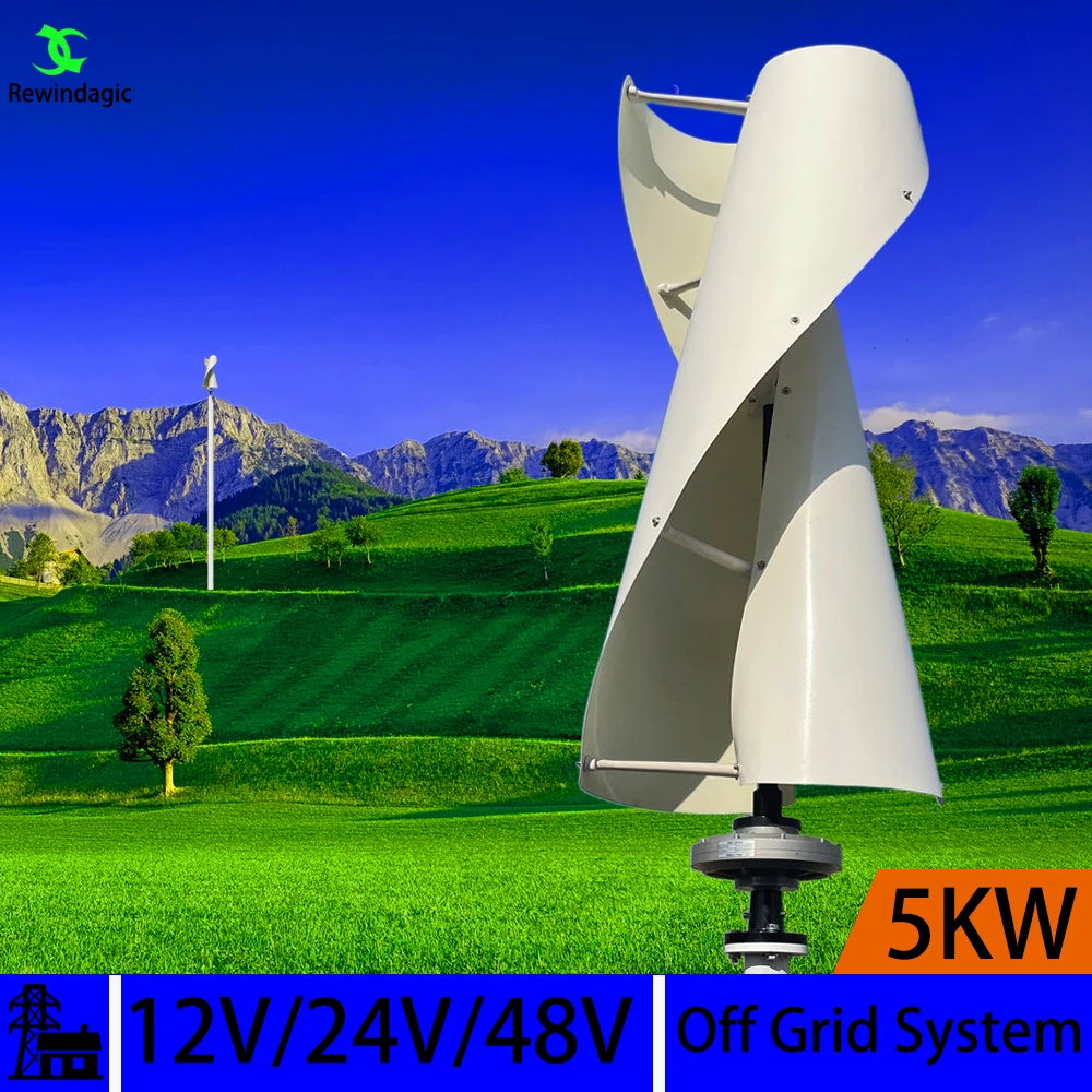Wind-Turbine-5KW-Generator-Axis-Windmill-Energy-Sources-12v-24v-48v ...