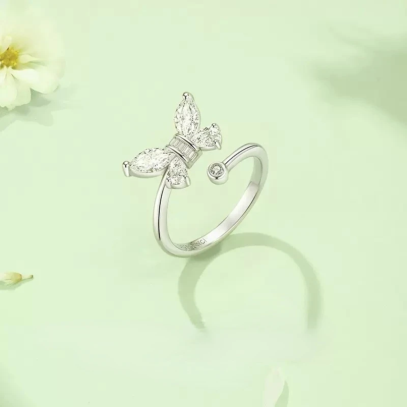 VOQ-Silver-Color-Cubic-Zirconia-Butterfly-Ring-Lady-Girl-Engagement-Wedding-Party-Punk-Jewelry ...