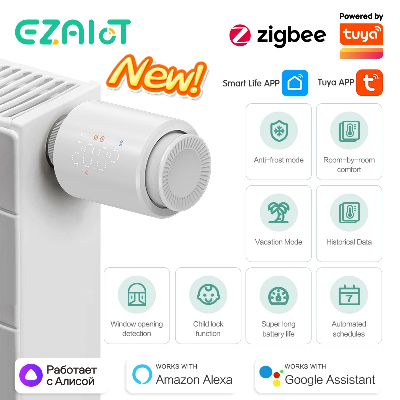 Zigbee-Thermostatic-Radiator-Valve-Head-Smart-TRV-Programmable-Tuya ...