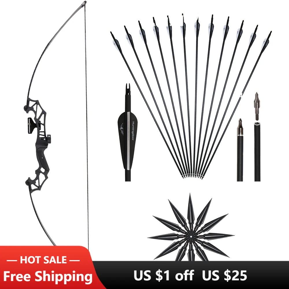 54inch Archery Takedown Recurve Bow and Arrow Set 30lb/40lb Right Hand ...