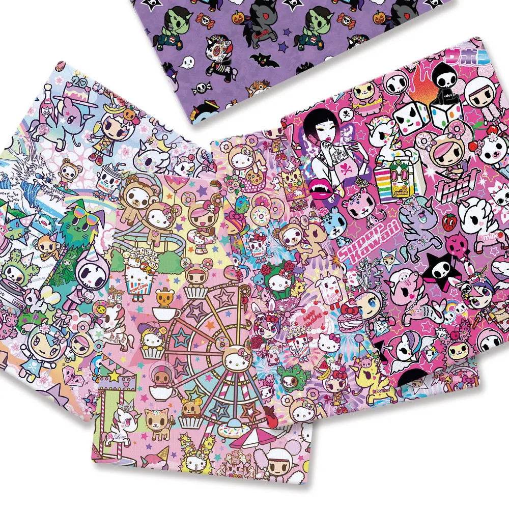 Hello Kitty 140x50CM Cartoon Polyester cotton fabric Patchwork Tissue ...