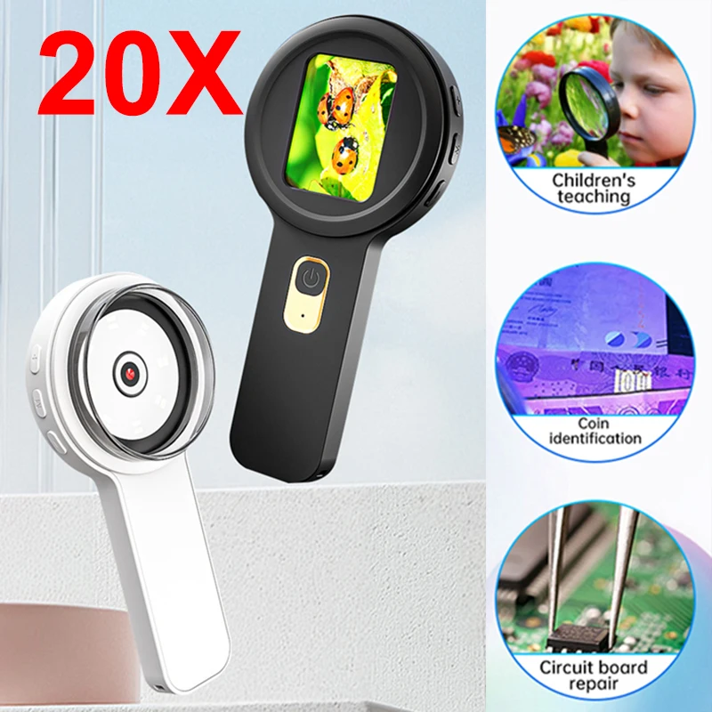20X Ultra-High Magnification Digital Microscope 2-Inch High-Definition ...
