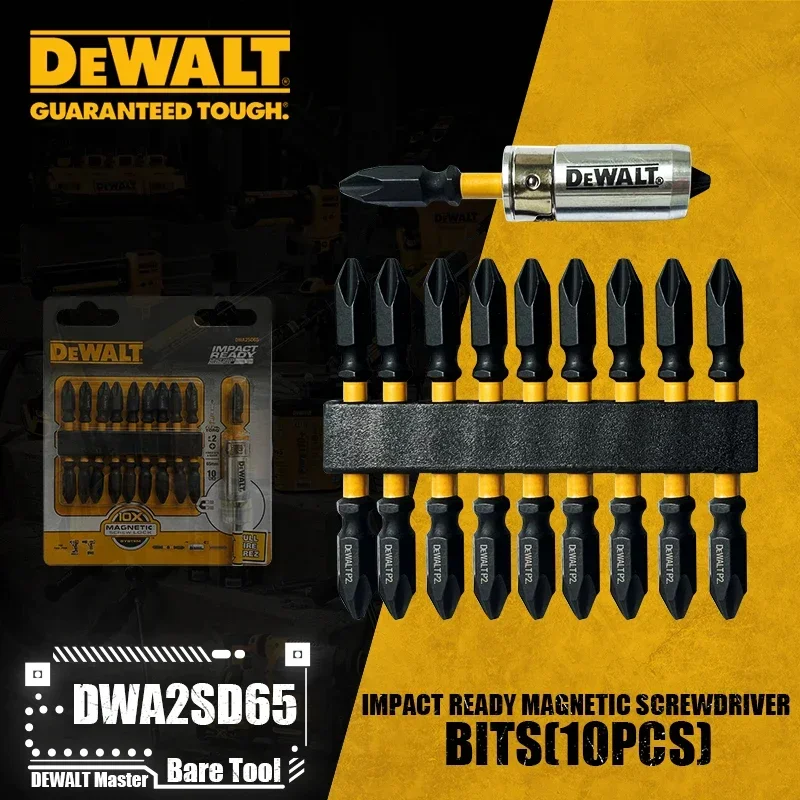 DEWALT DWA2SD65 Impact Ready Magnetic Screwdriver Bits 10PCS Power Tool ...