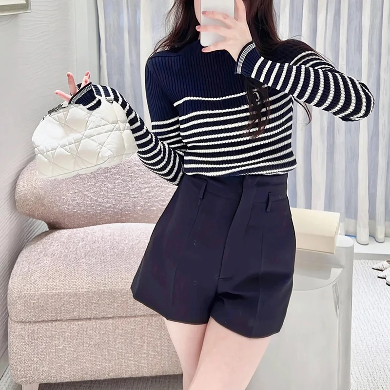 23 Ss 뉴 레이디 우아한 화이트 반바지 하이 웨이스트 포켓 A 라인 얇은 벨트 단색 반바지 여성 루즈 패션 블랙 짧은 바지